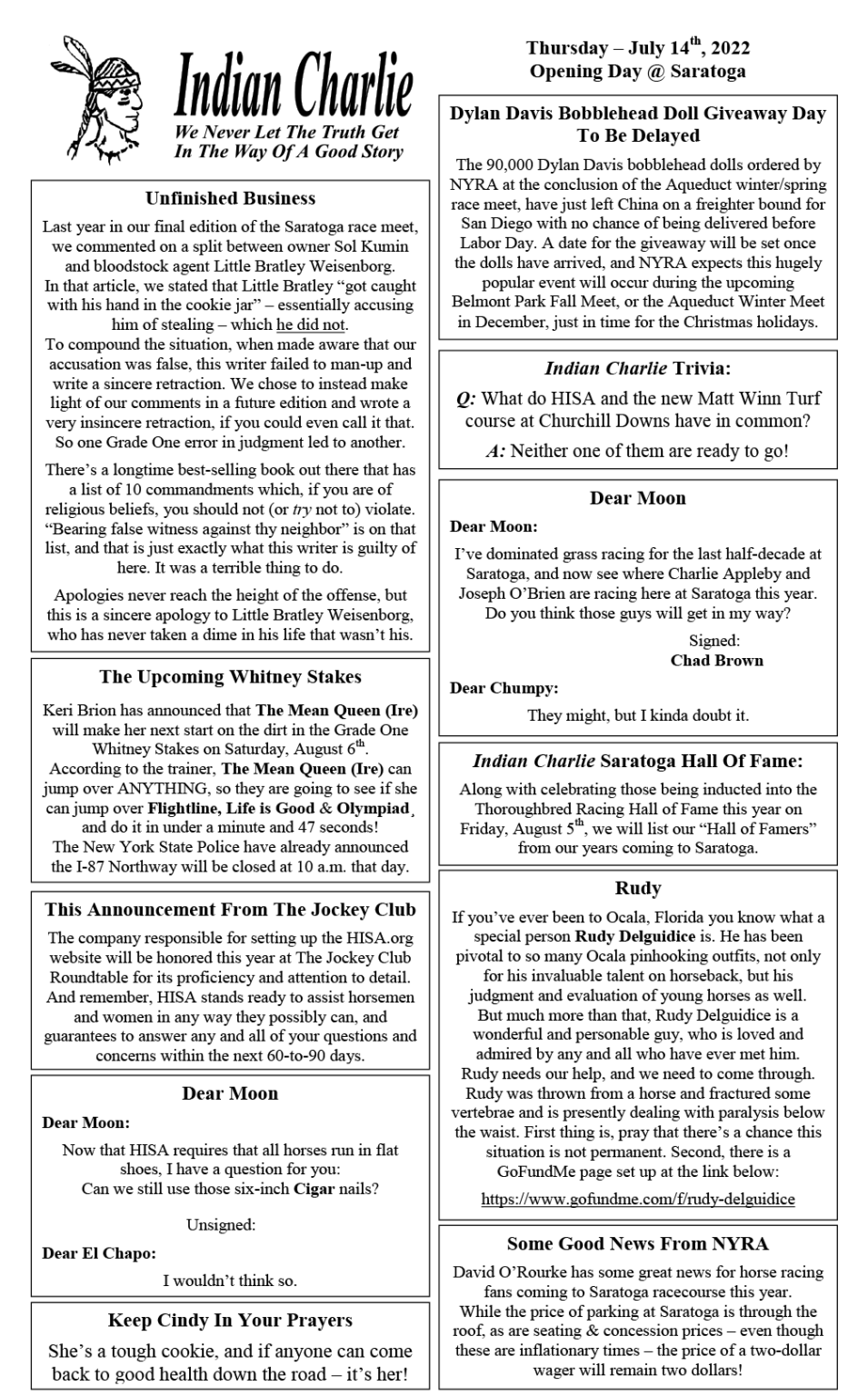 Tuesday July 14 2022 Indian Charlie tuesday-july-14-2022-indian-charlie